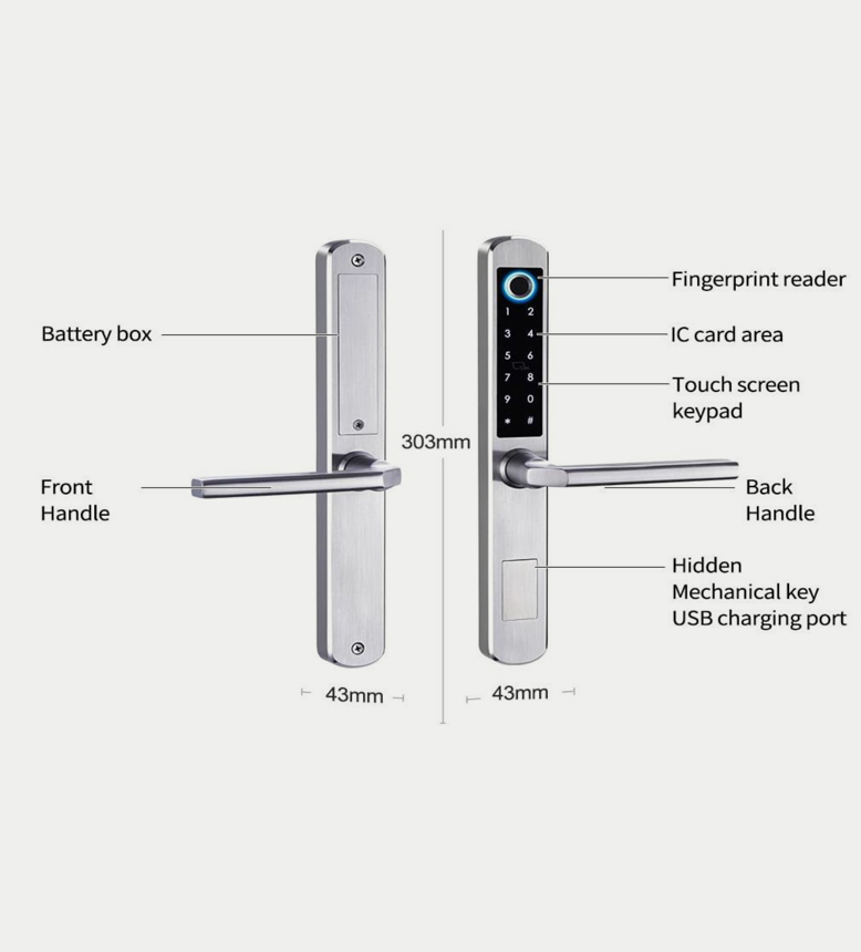 Smart Lock - Aluminium Doors With installation | هوم واقن | تسوق ...