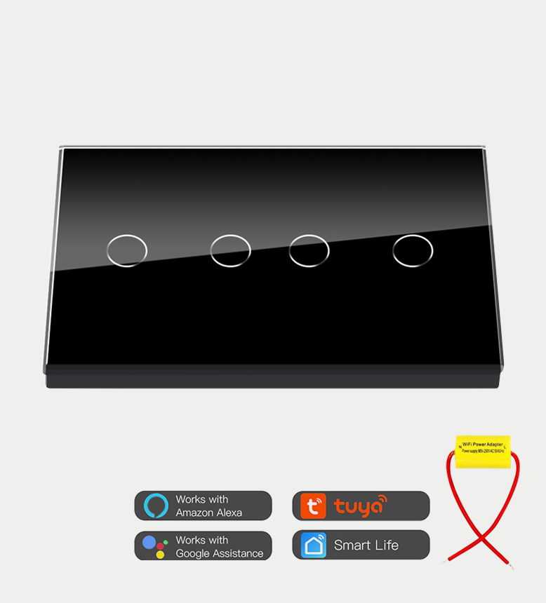 Smart Switch 4 Gang - Black with installation | هوم واقن | تسوق ...
